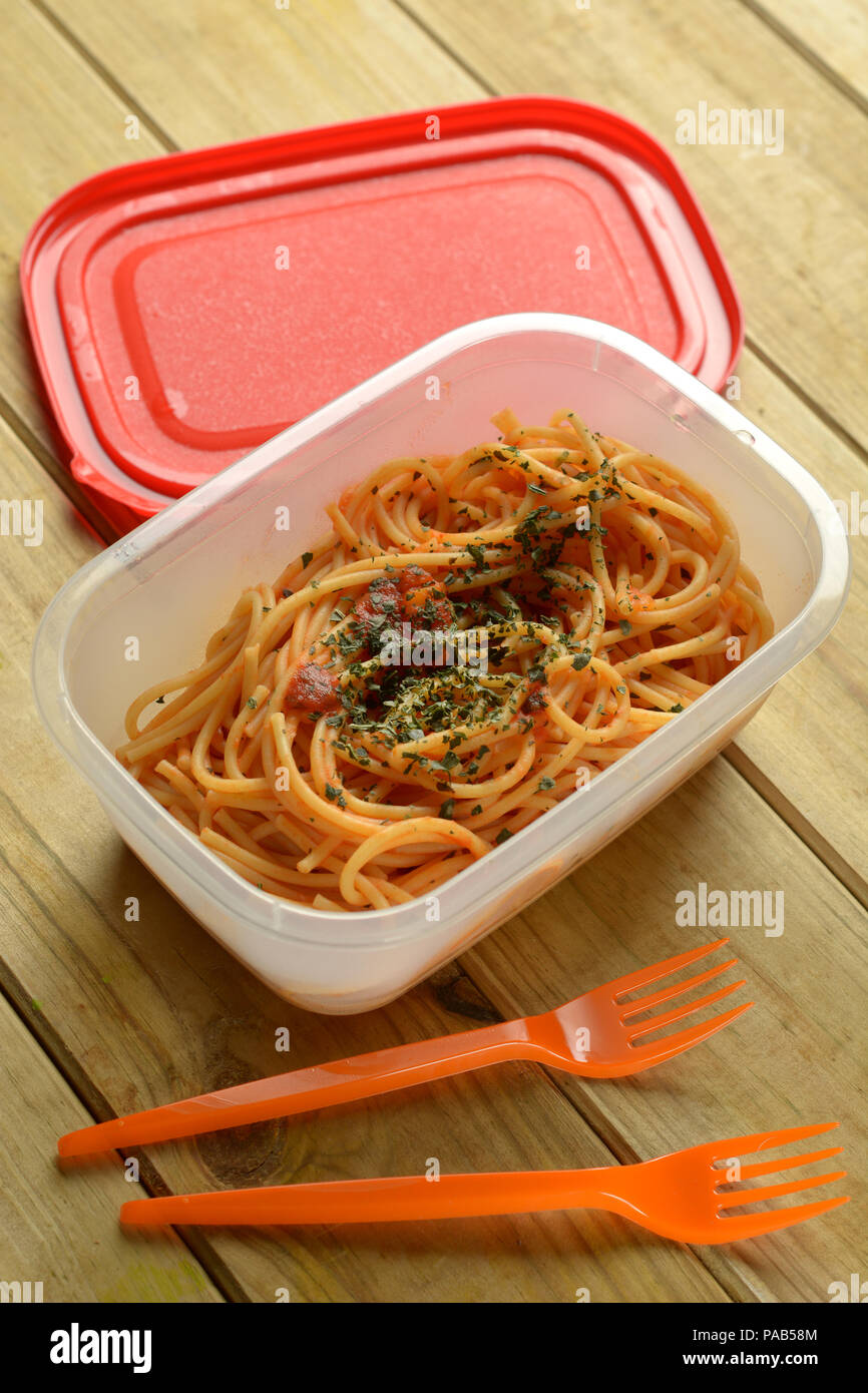 Plastic container pasta tomato sauce hi-res stock photography and ...