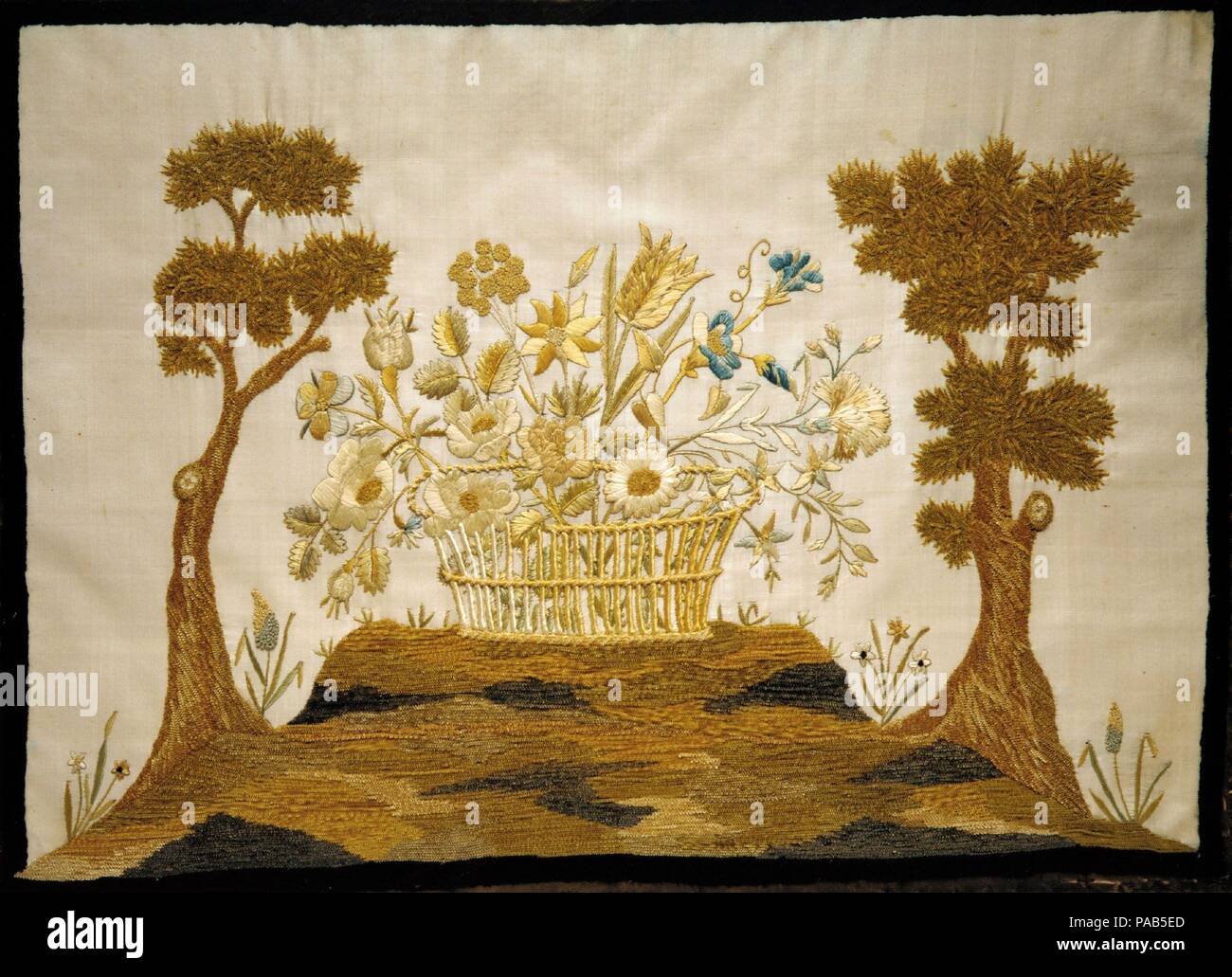 Needlework Picture. Culture: American. Dimensions: 13 1/2 x 18 1/2 in ...