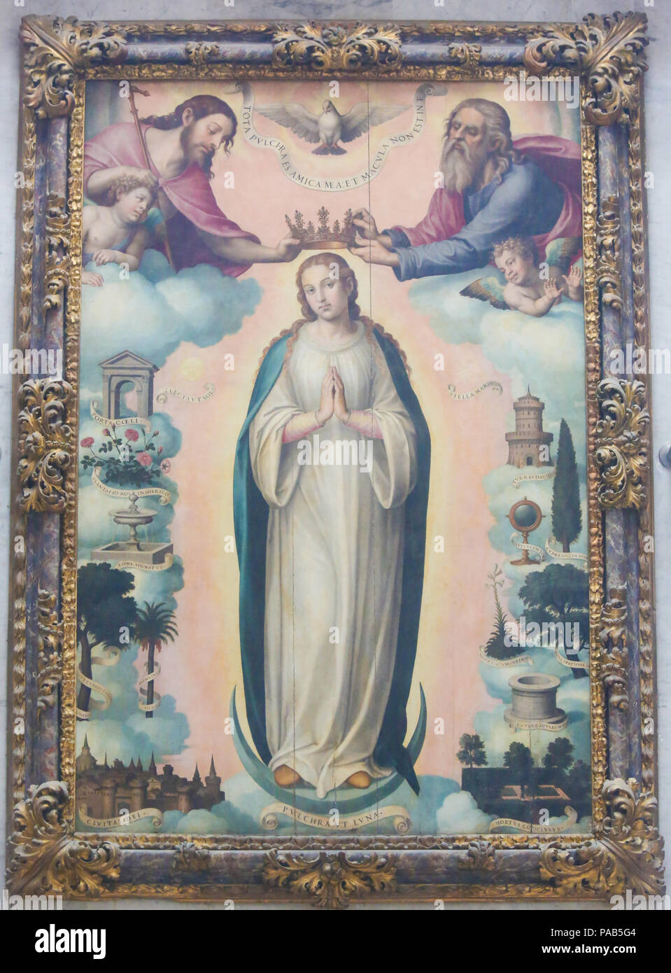 Painting of the Coronation of Mother Mary by the Holy Trinity, Father ...