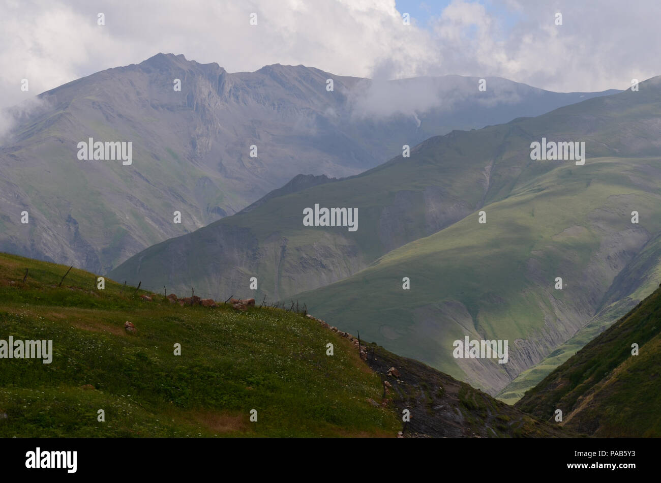 Mountains from the Greater Caucasus range in Shahdag National Park ...