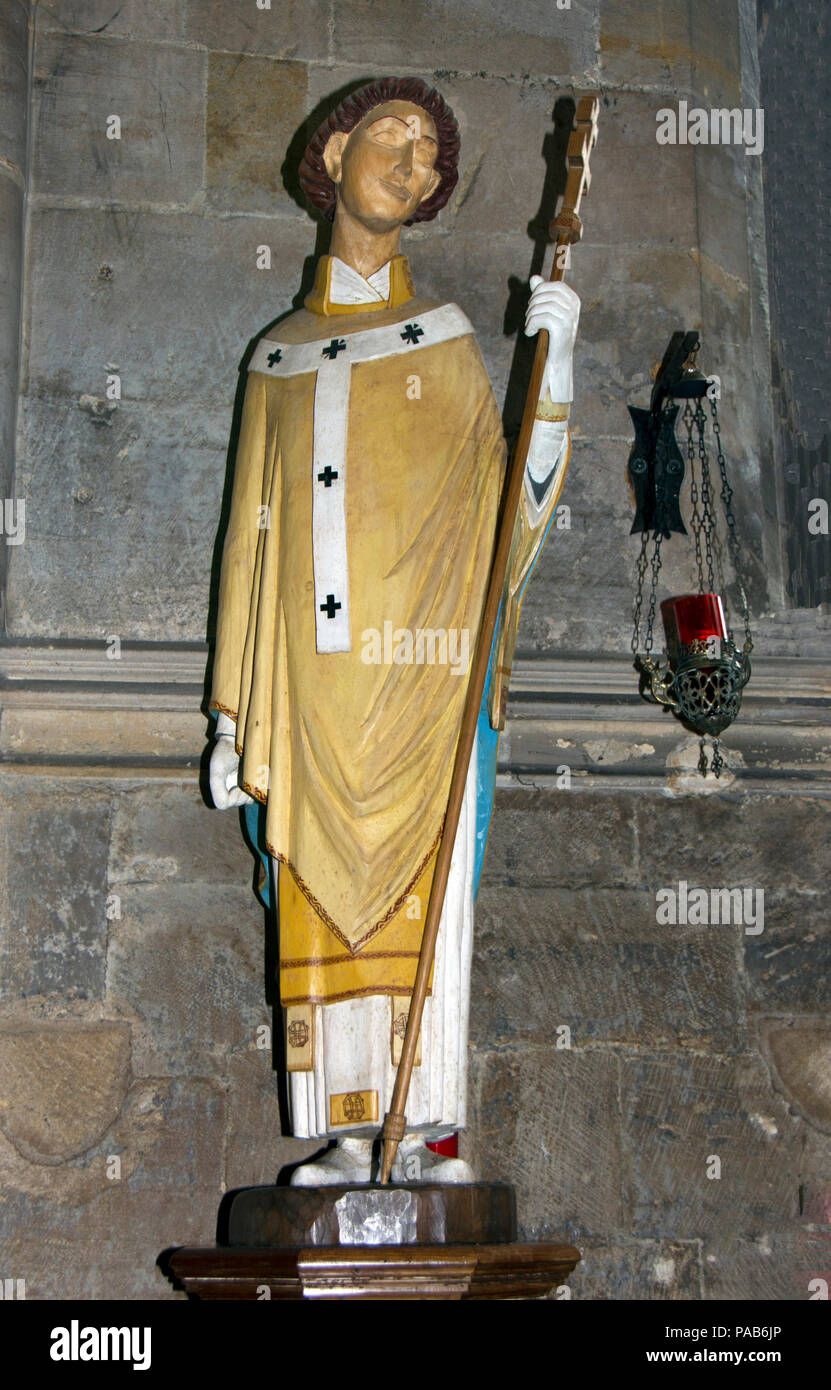 GLOUCESTERSHIRE; TEWKESBURY ABBEY; EFFIGY OF ST. DUNSTAN, PATRON SAINT ...