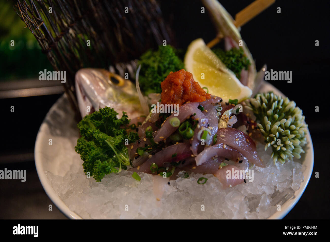Blue Runner Sashimi Stock Photo - Alamy