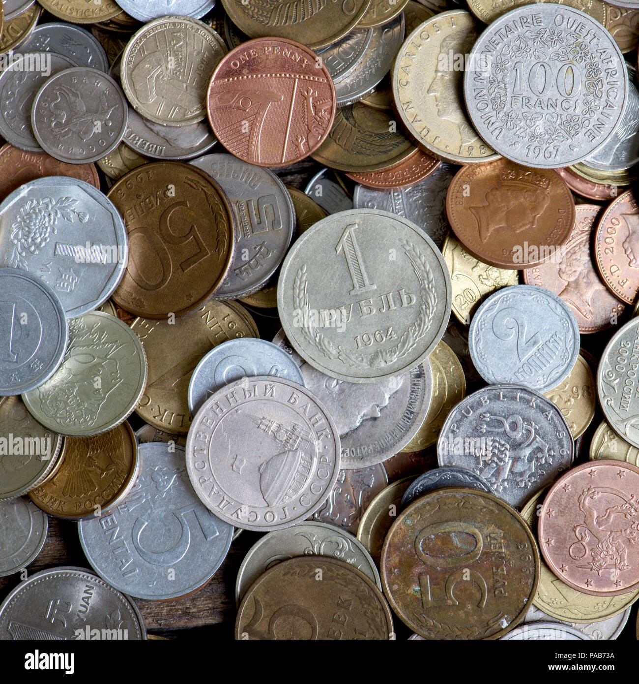 coins of different countries and times Stock Photo - Alamy