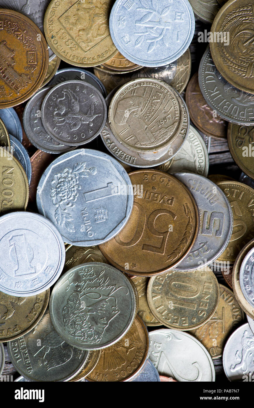 coins of different countries and times Stock Photo - Alamy