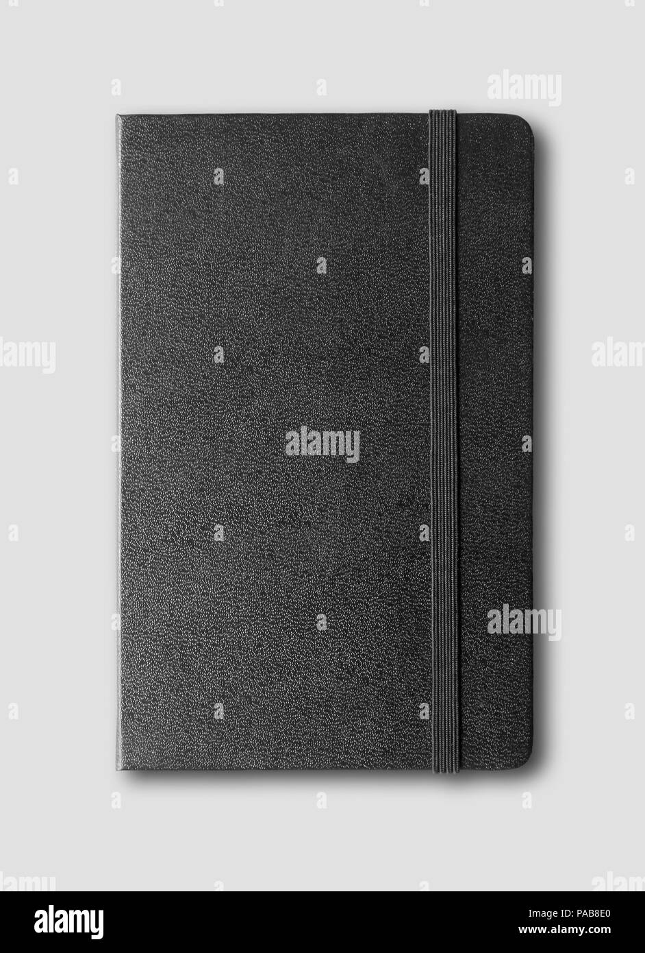 black closed notebook mockup isolated on grey Stock Photo - Alamy