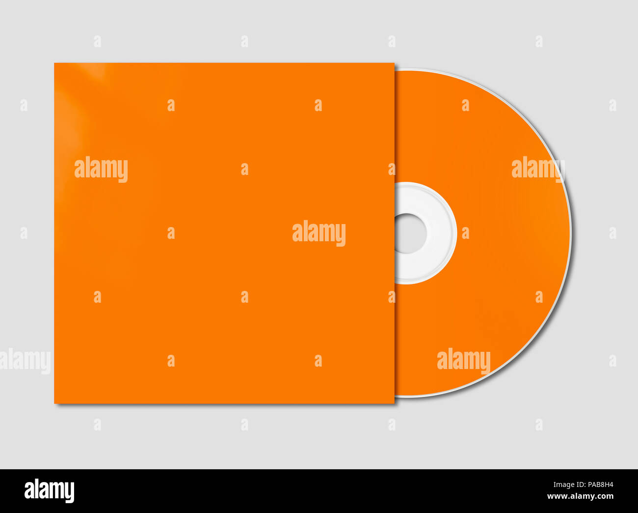 Orange CD - DVD and cover mockup template isolated on grey background ...