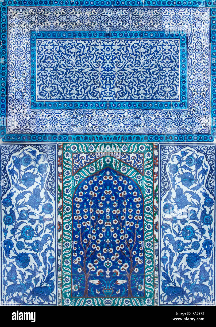 Ceramic wall tile ottoman turkey turkish islamic art hi-res stock ...