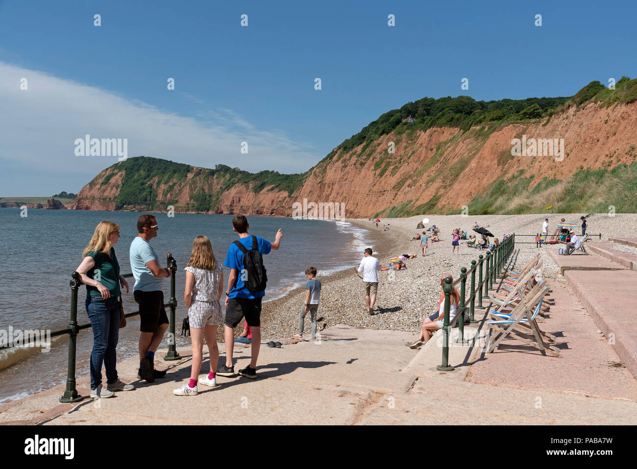 Jacobs Ladder beach at Sidmouth a seaside resort in East Devon, England ...