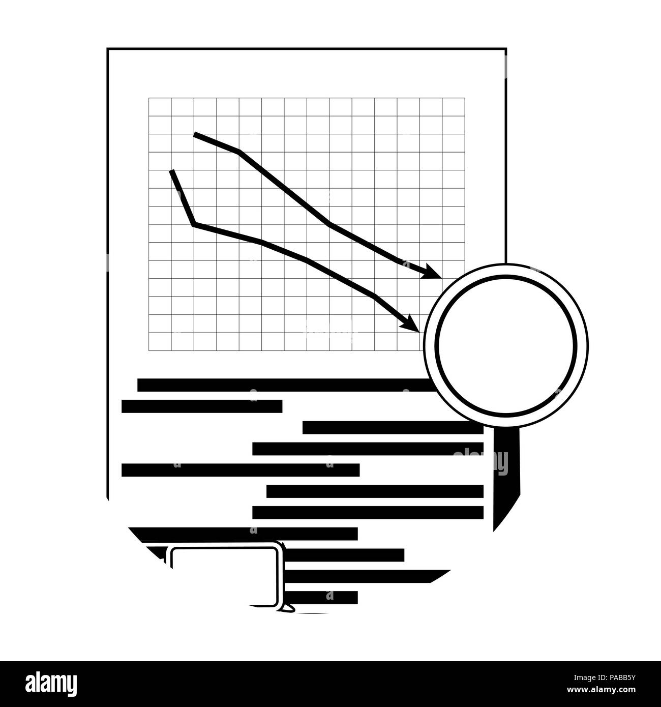 Downward chart icon business Black and White Stock Photos & Images - Alamy