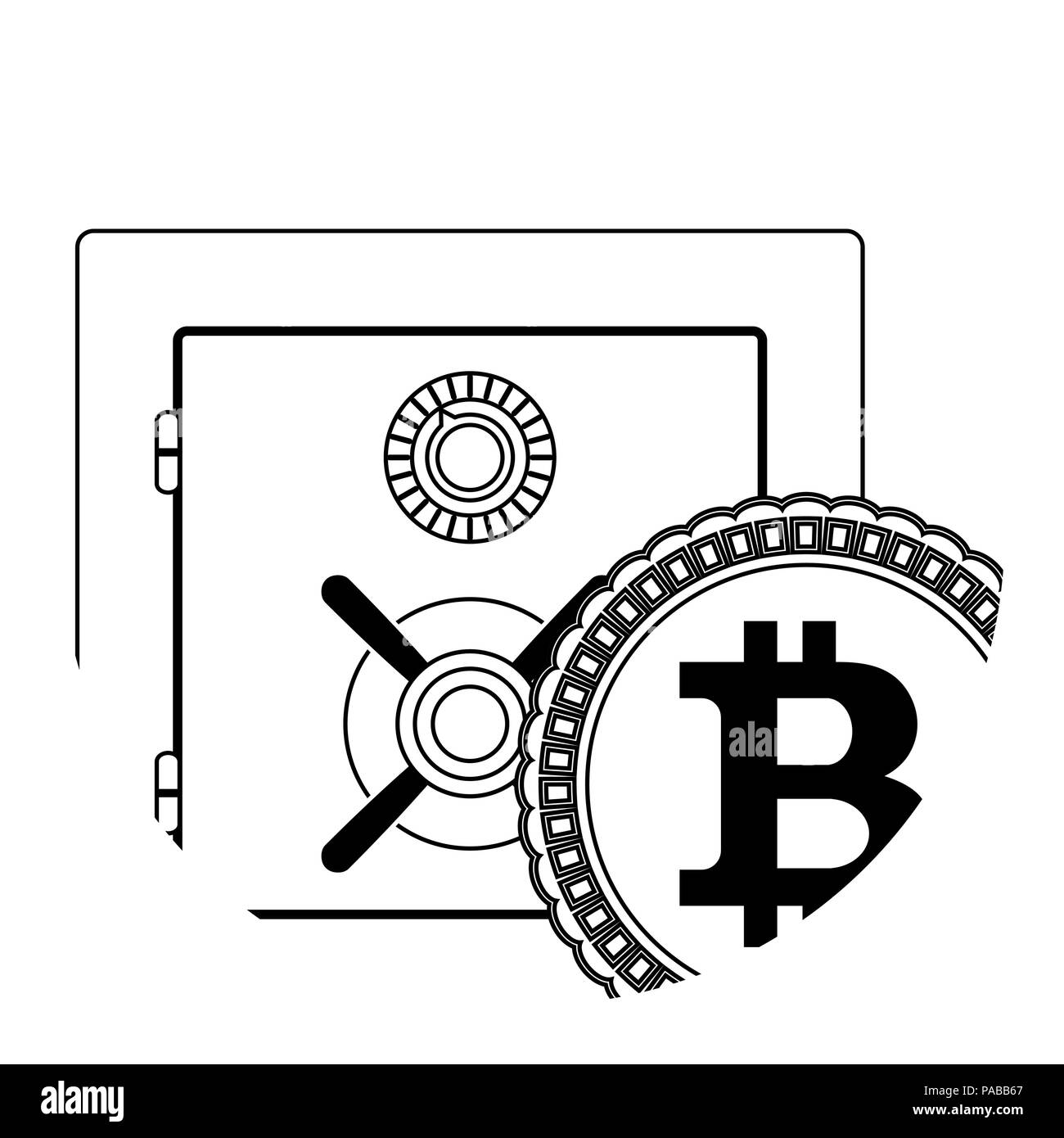 Storage crypto coin. Banking electronic safe for money and bitcoin ...