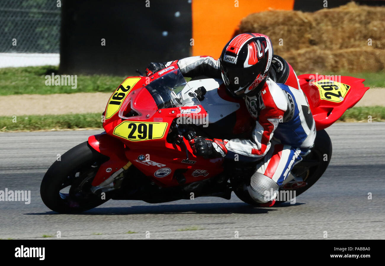Motorcycle 291 with logos including RR, Sunoco, BMW, Shoei. American ...