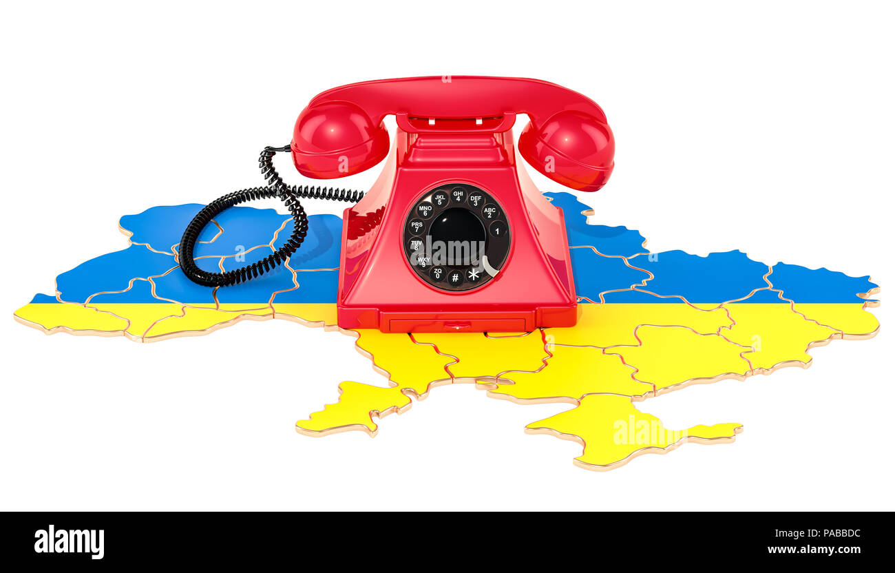 Communication services in Ukraine, 3D rendering isolated on white ...