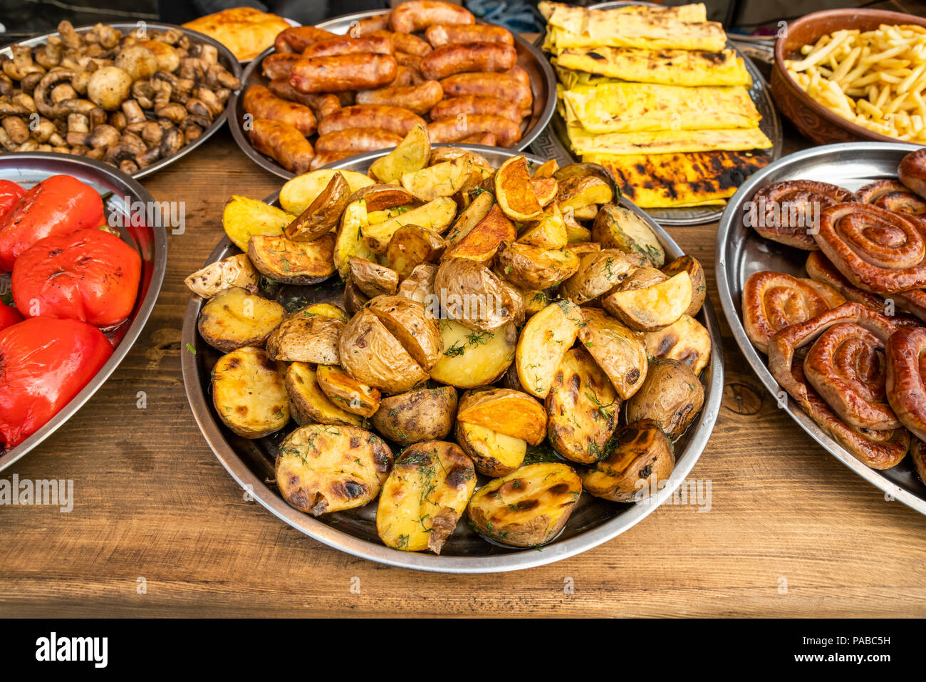 potato fried in large slices, french fries Stock Photo - Alamy