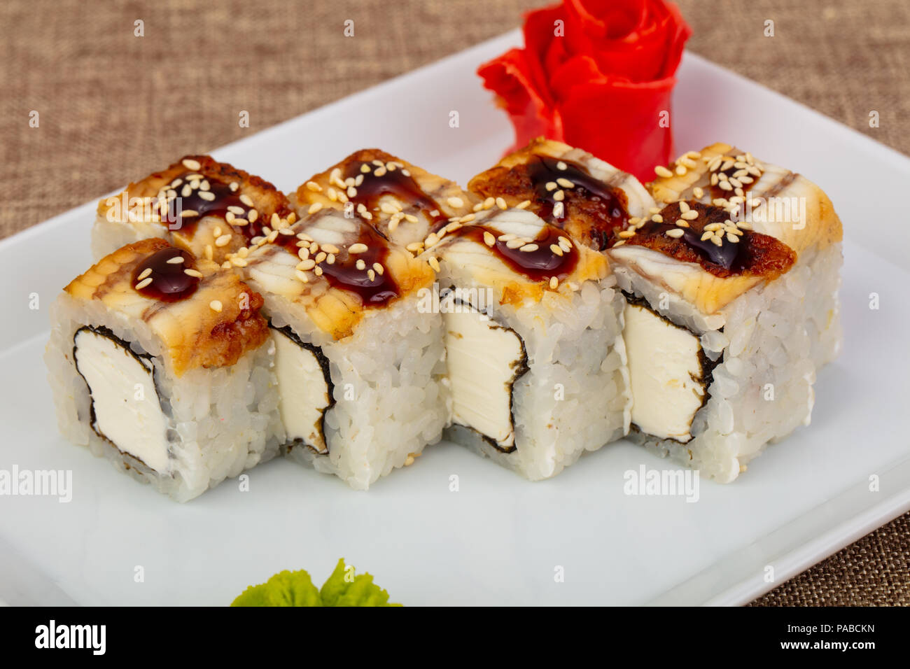 Japanese traditional cold eel roll Stock Photo - Alamy
