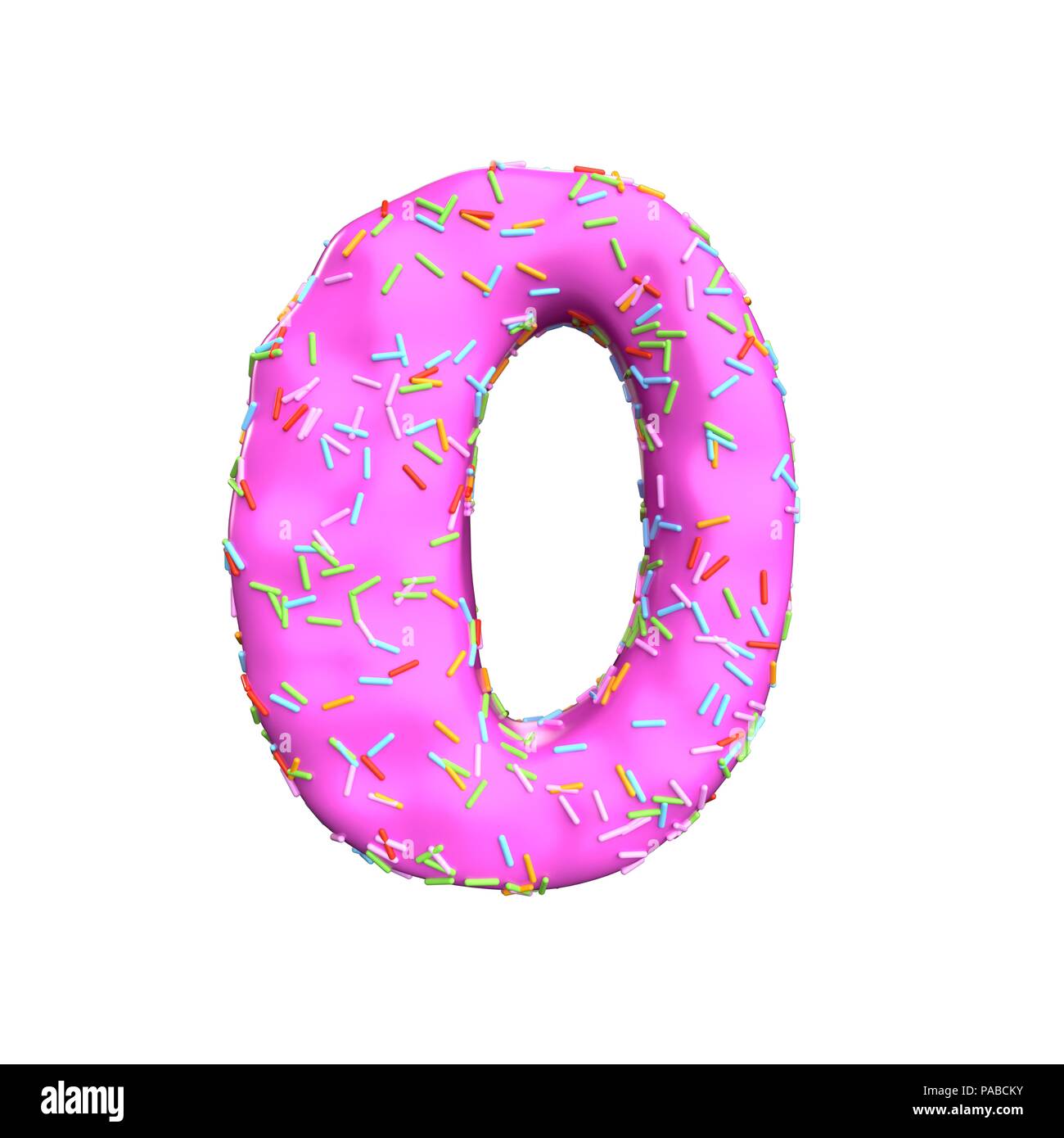 Pink sugar sprinkle number 0 Isolated on white background Stock Photo ...