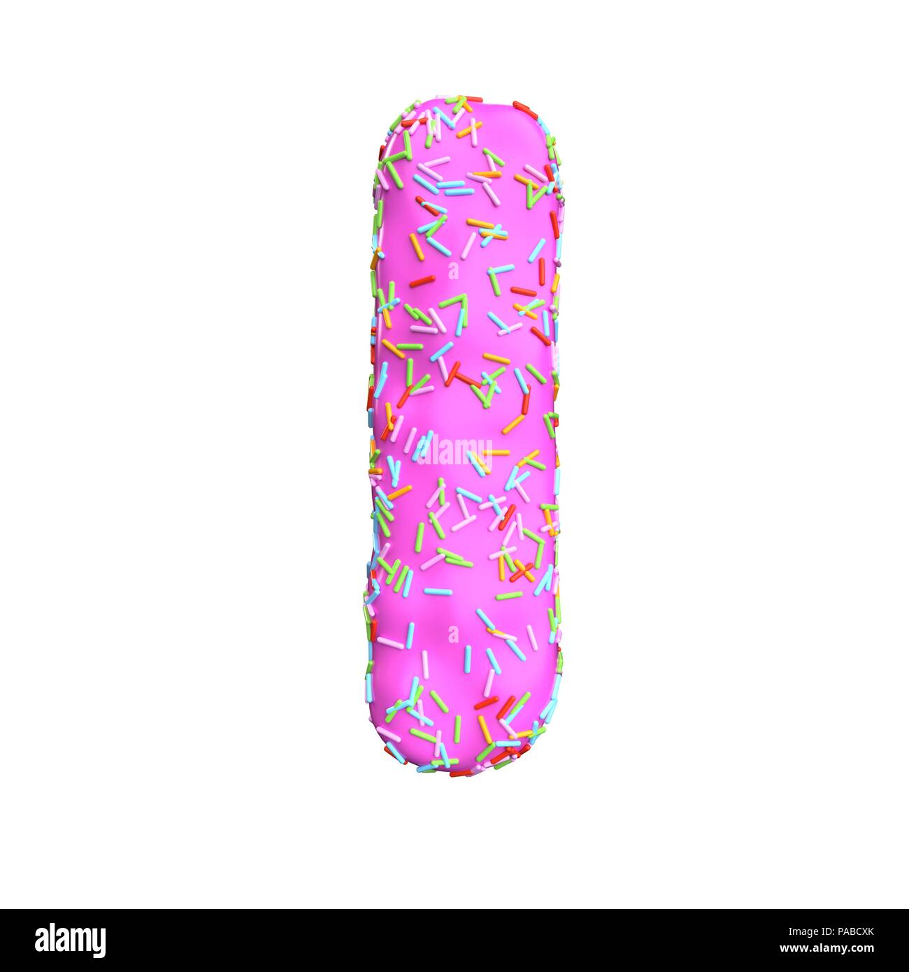 Pink sugar sprinkle letter I Isolated on white background Stock Photo ...
