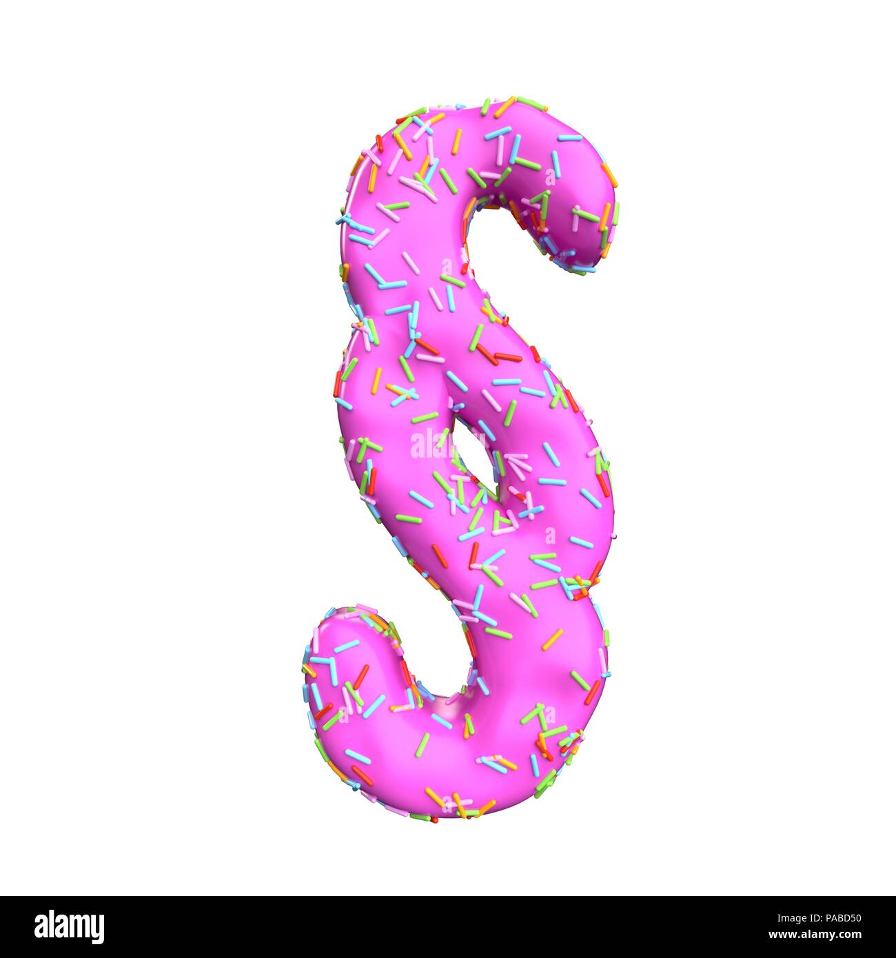 Pink sugar sprinkle dollar-symbol Isolated on white background Stock ...