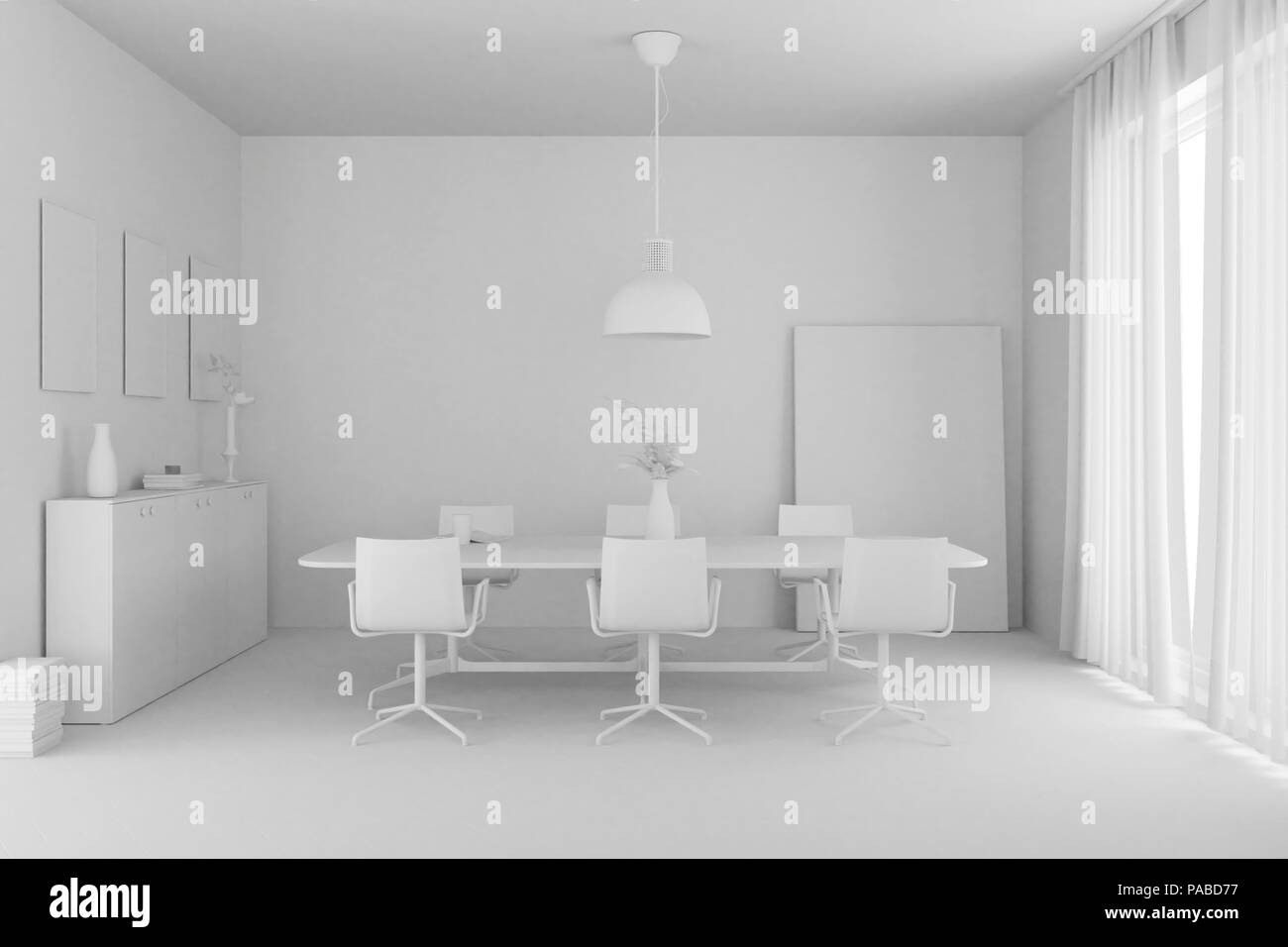 Model of dining room interior design Stock Photo - Alamy