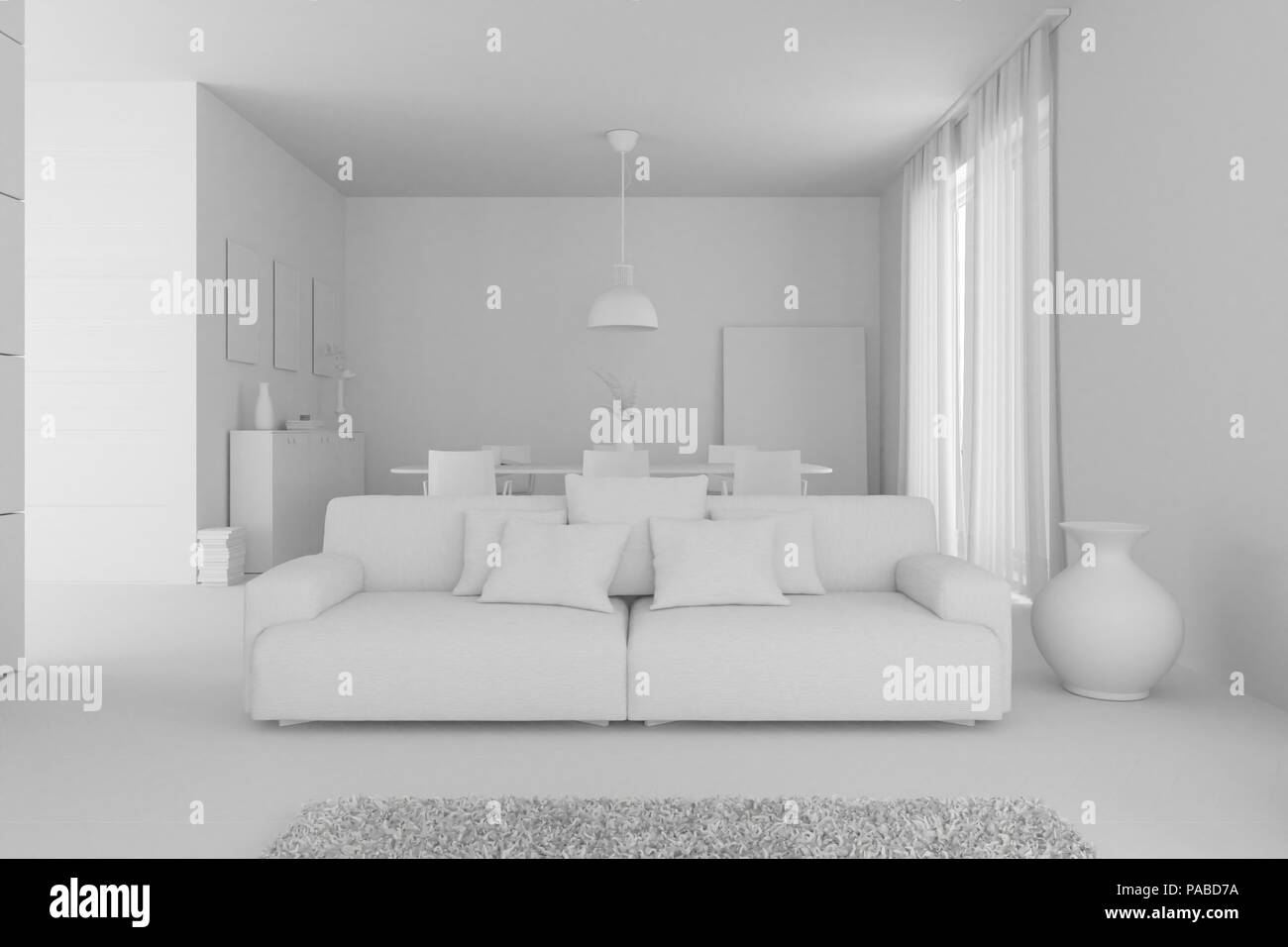 model of modern interior design living room Stock Photo - Alamy