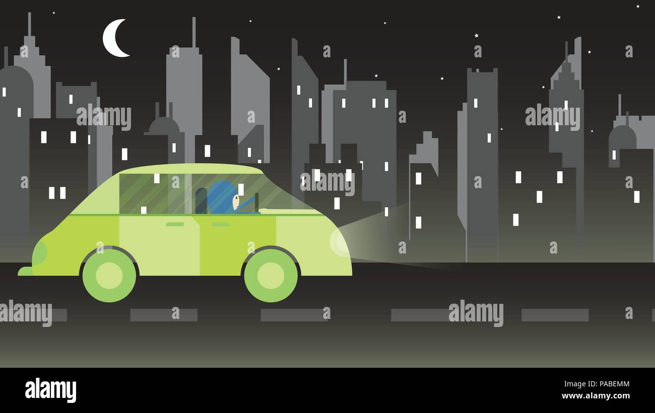 Night driver woman Stock Vector Images - Alamy