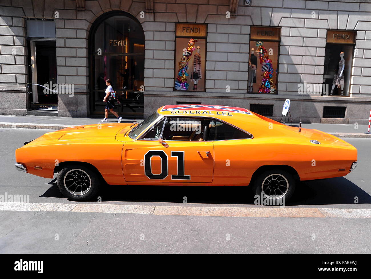 A replica of the famous 'General Lee' 1969 Dodge Charger car driven in ...