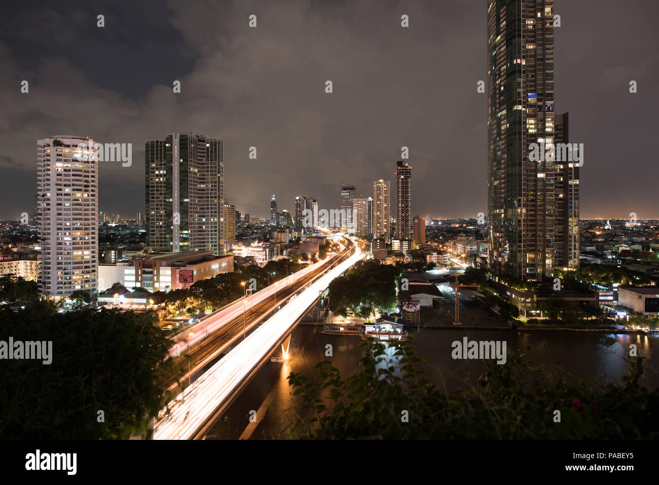 Bankok silom at night famous tourist place Stock Photo - Alamy
