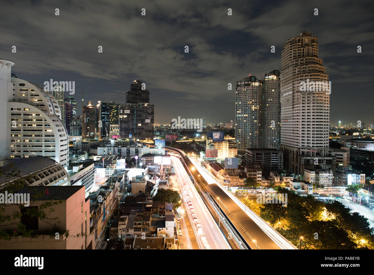 Bankok silom at night famous tourist place Stock Photo - Alamy