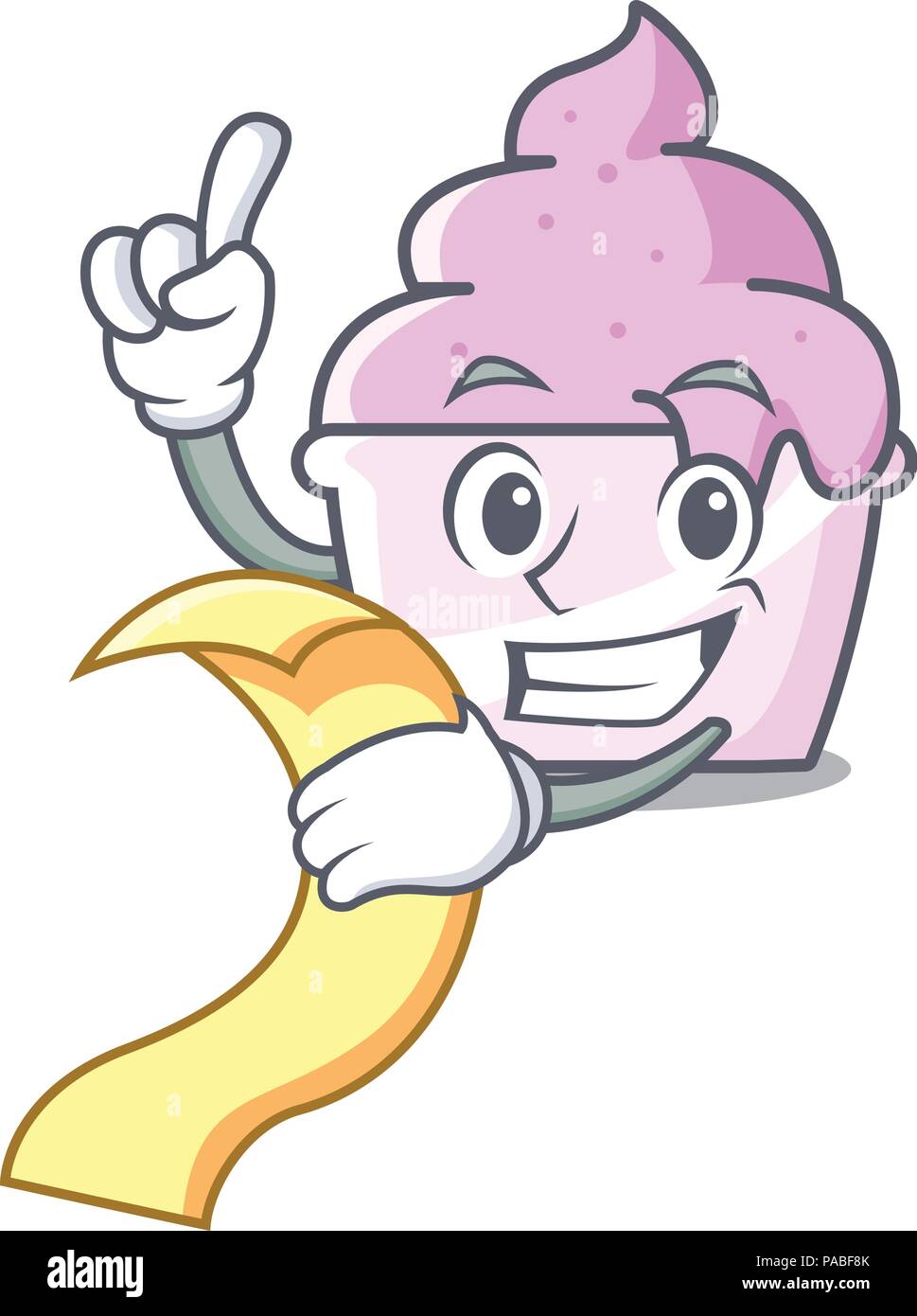 With menu ice cream paper cup mascot cartoon vector illustration Stock ...