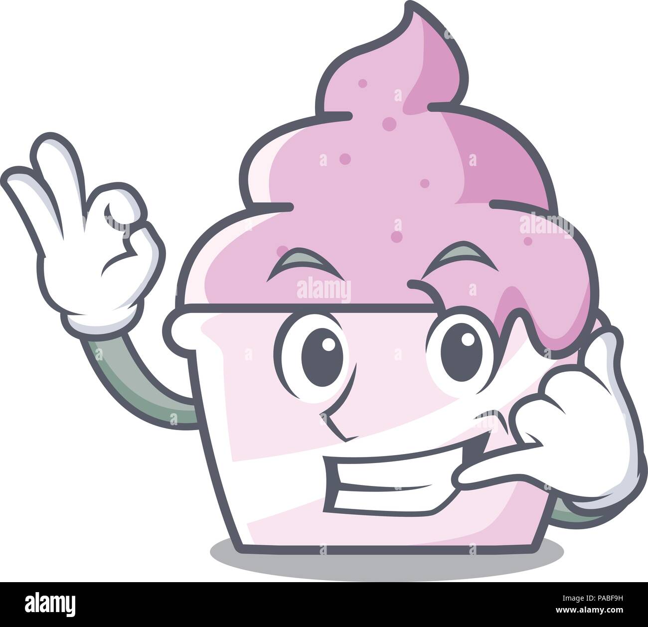 Call me ice cream paper cup mascot cartoon vector illustration Stock ...