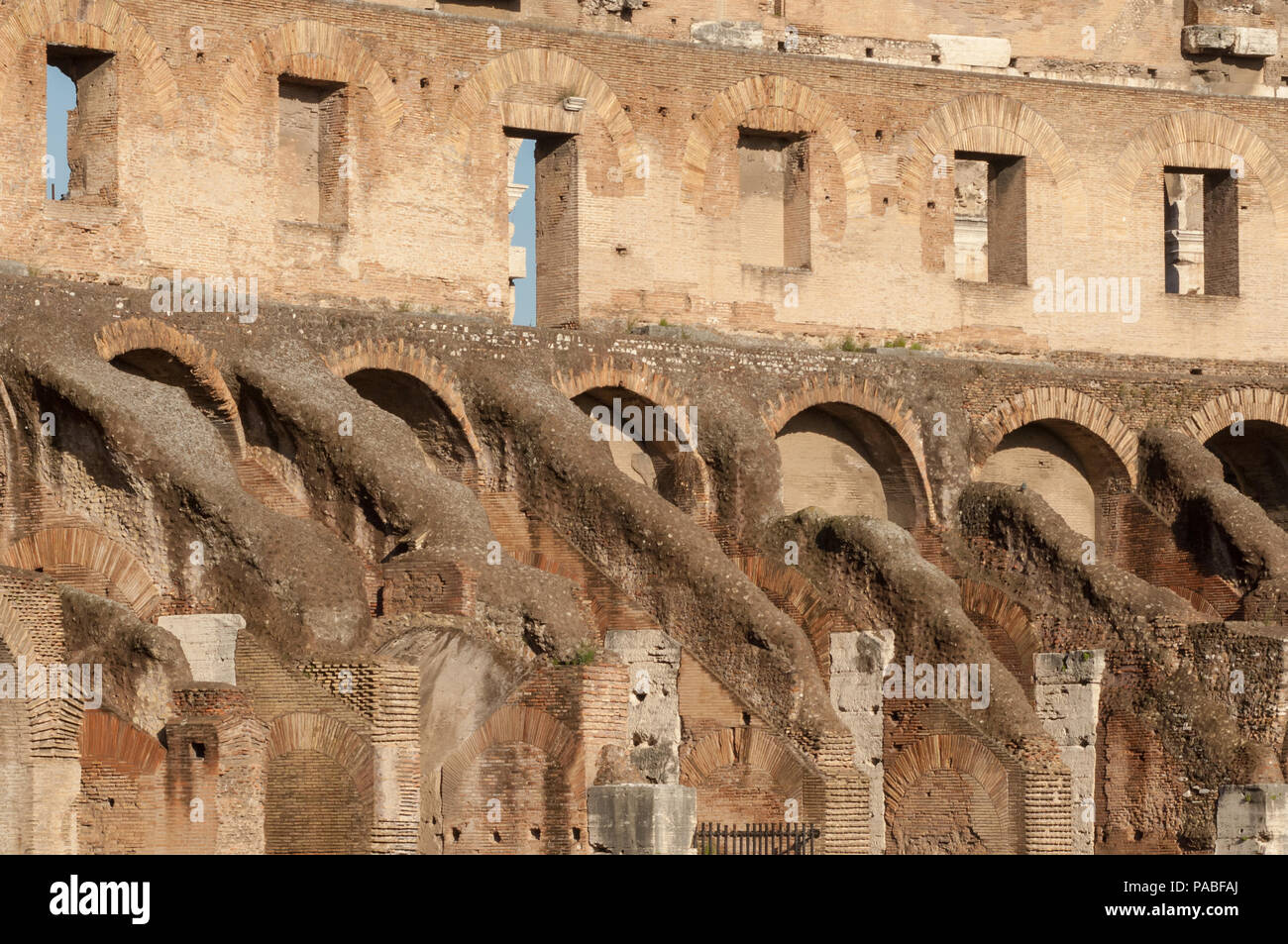 The arches and buttresses on the North East section of the Colosseum ...