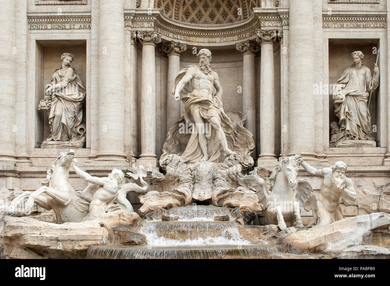 The allegories of the Trevi Fountain in Rome: Oceanus flanked by ...