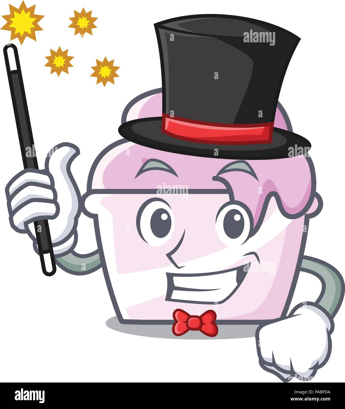 Magician ice cream paper cup mascot cartoon vector illustration Stock ...