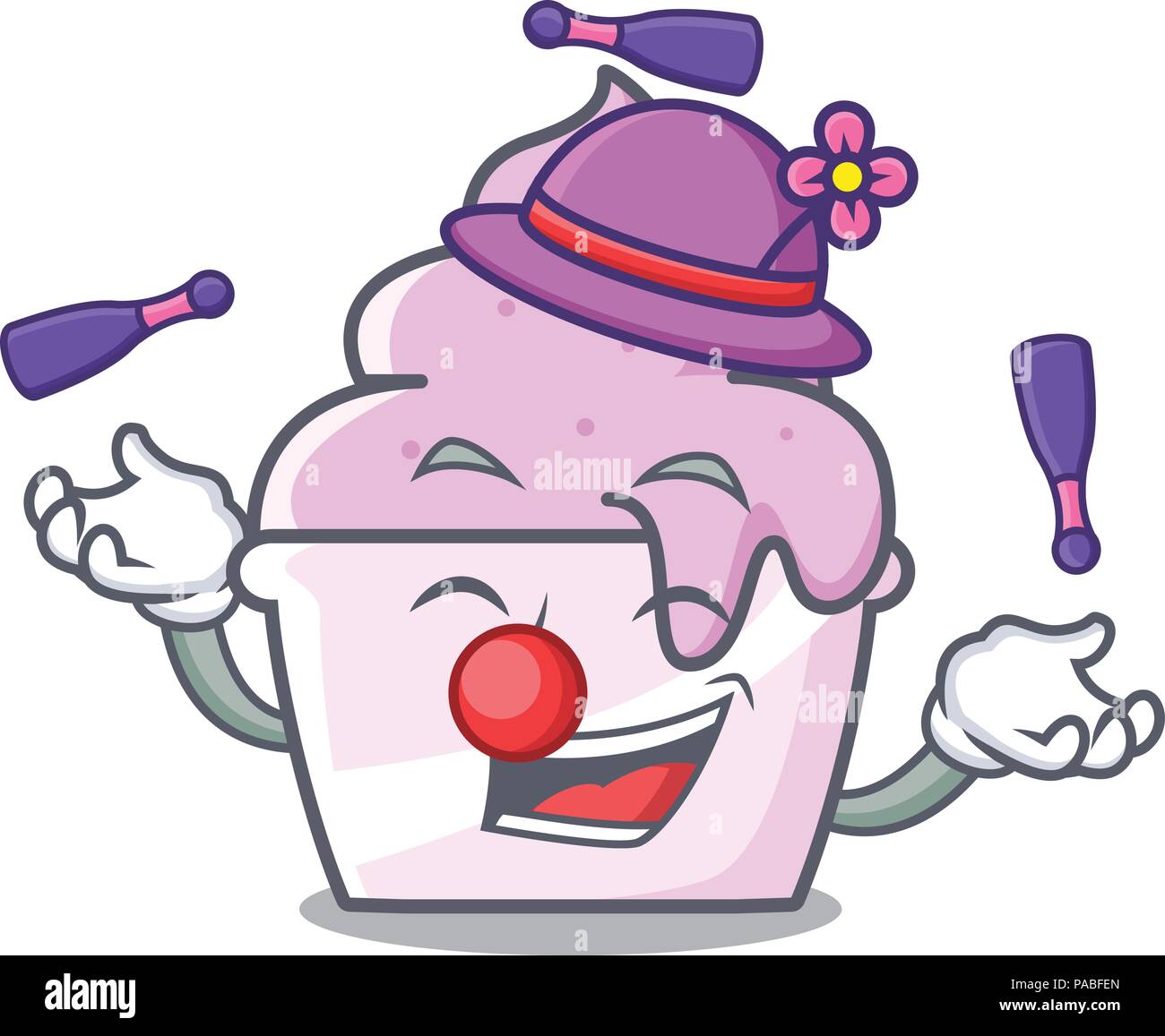 Juggling ice cream paper cup mascot cartoon vector illustration Stock ...