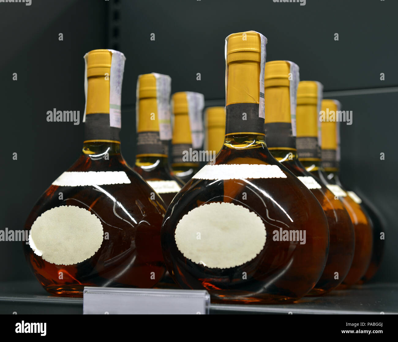 Brandy in the stores of alcoholic beverages Stock Photo - Alamy