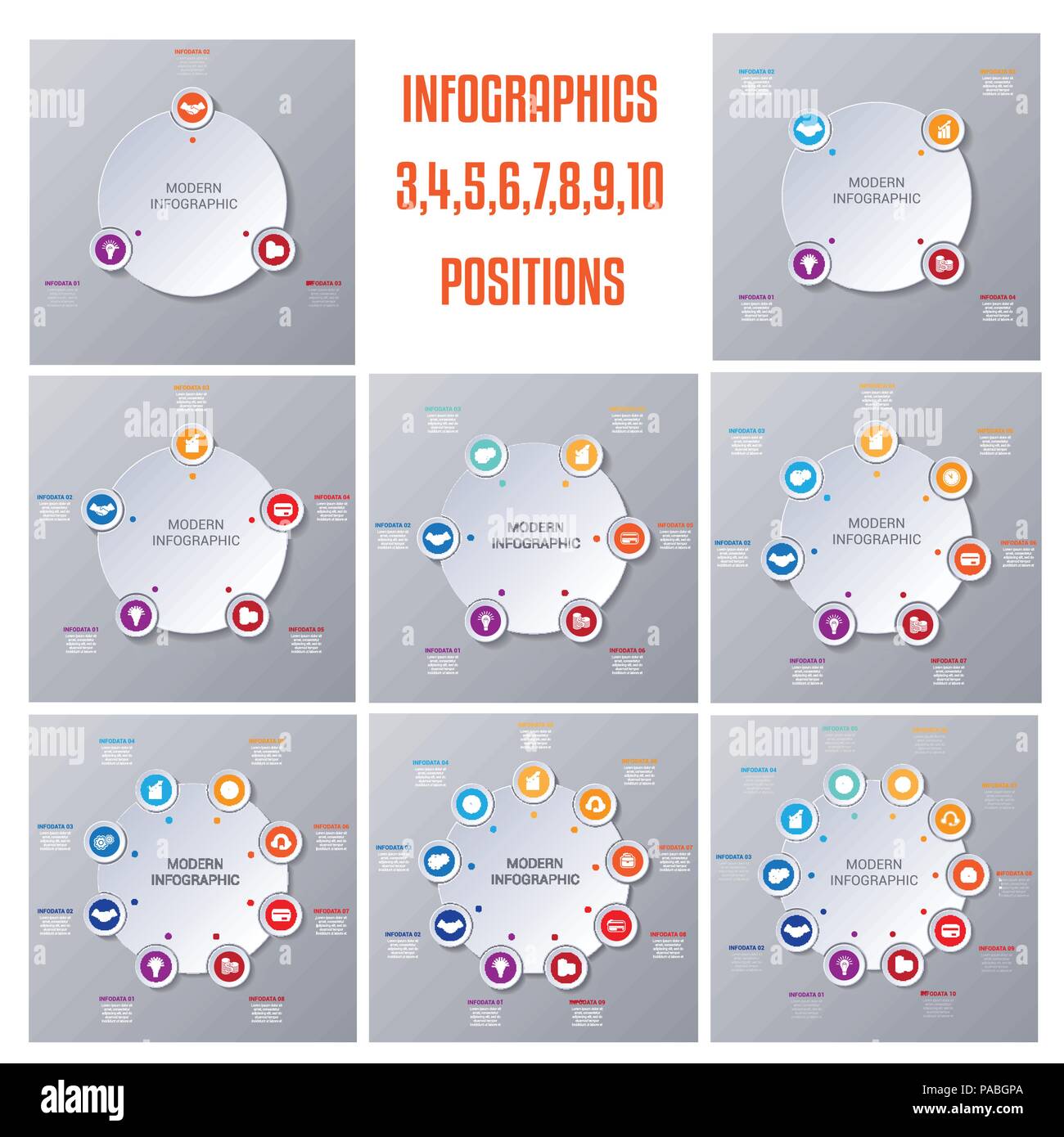 Set 8 templates, Colorful Modern Infographics for business conceptual ...