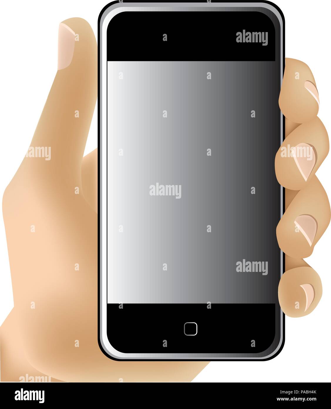 Hand Holding mobile Phone. Vector illustration Stock Vector Image & Art ...