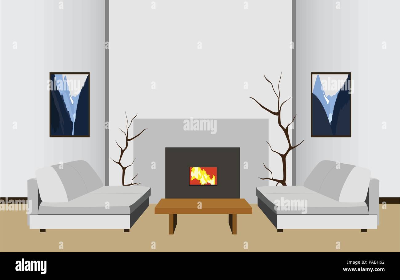 Home interior room Stock Vector Images - Alamy