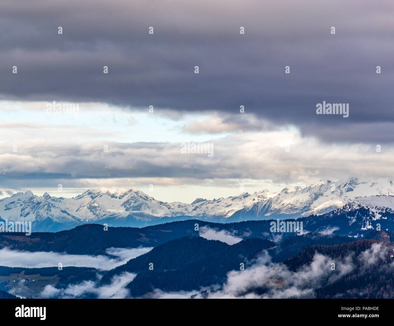 Beautiful view of the Dolomites mountains around Corvara. Alta Badia is ...