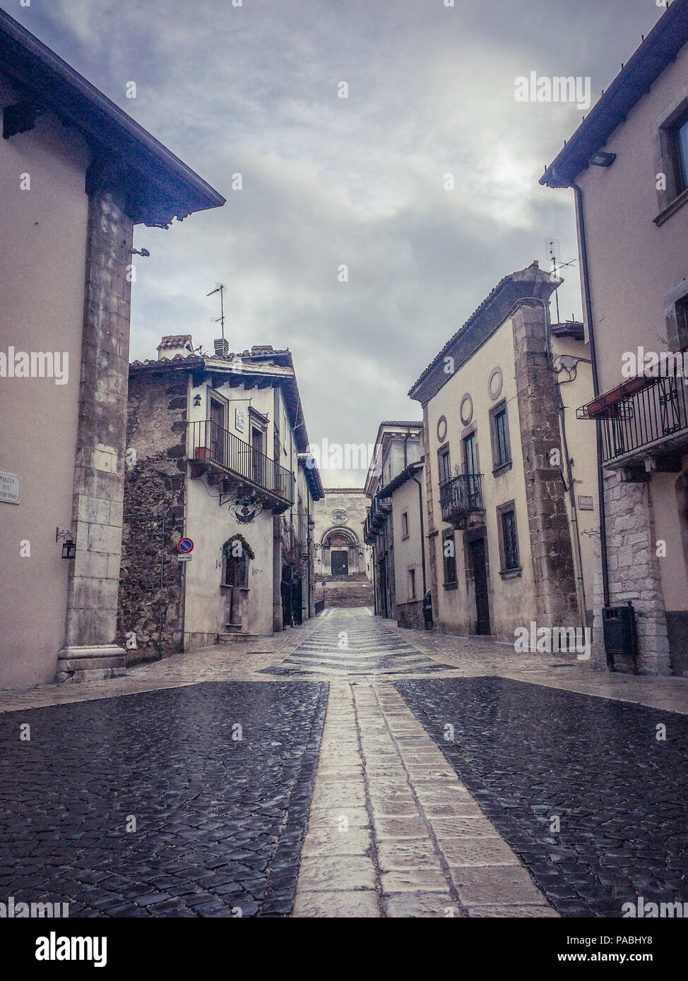 Beautiful view in the medieval village of Pescocostanzo in the Abruzzi ...