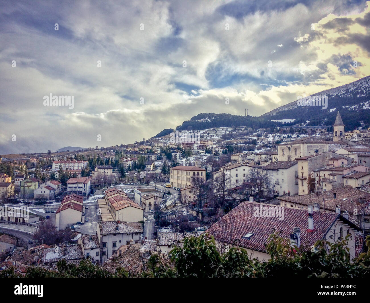 Beautiful view in the medieval village of Pescocostanzo in the Abruzzi ...