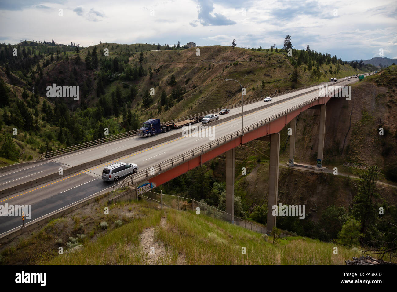 Kamloops, British Columbia, Canada - June 21, 2018: Bridge over the ...