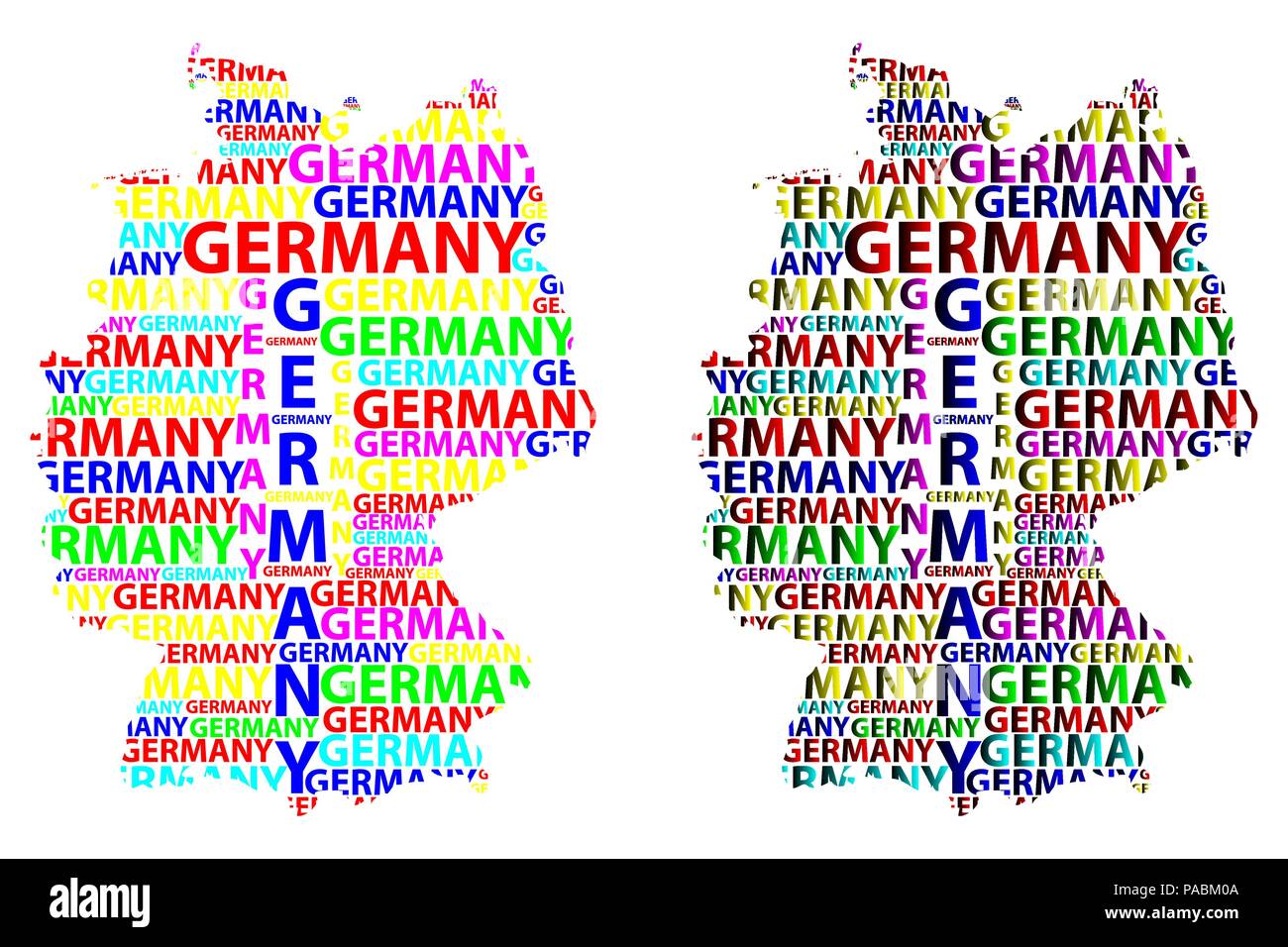 Sketch Germany letter text map, Federal Republic of Germany - in the ...