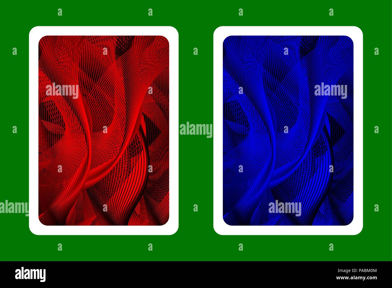 Playing Card Back Designs - Abstract wave lines pattern - red and blue ...