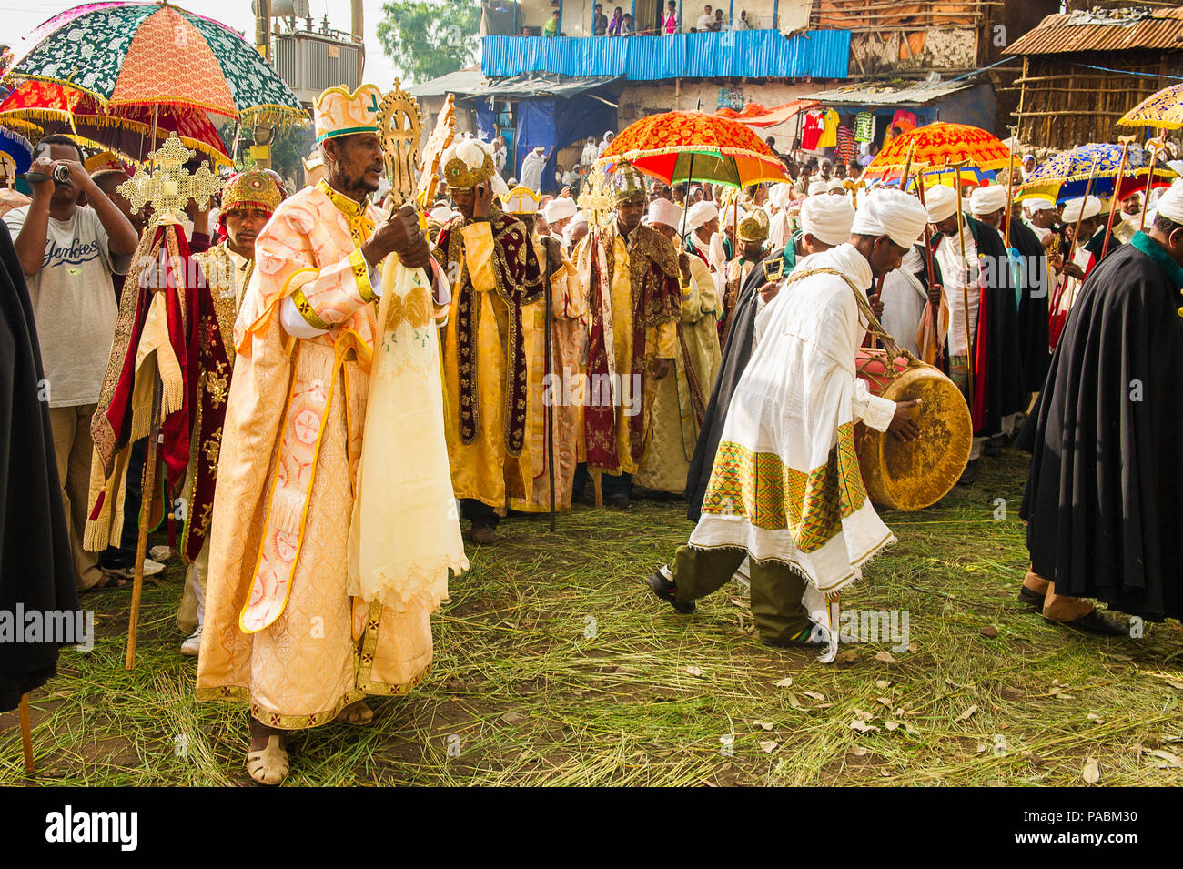 LALIBELA, ETHIOPIA - SEP 27, 2011: Unidentified Ethiopian people during ...