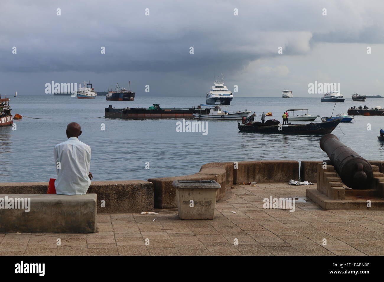 A view of the vast and busy Indian ocean from Zanzibar Island Stock ...