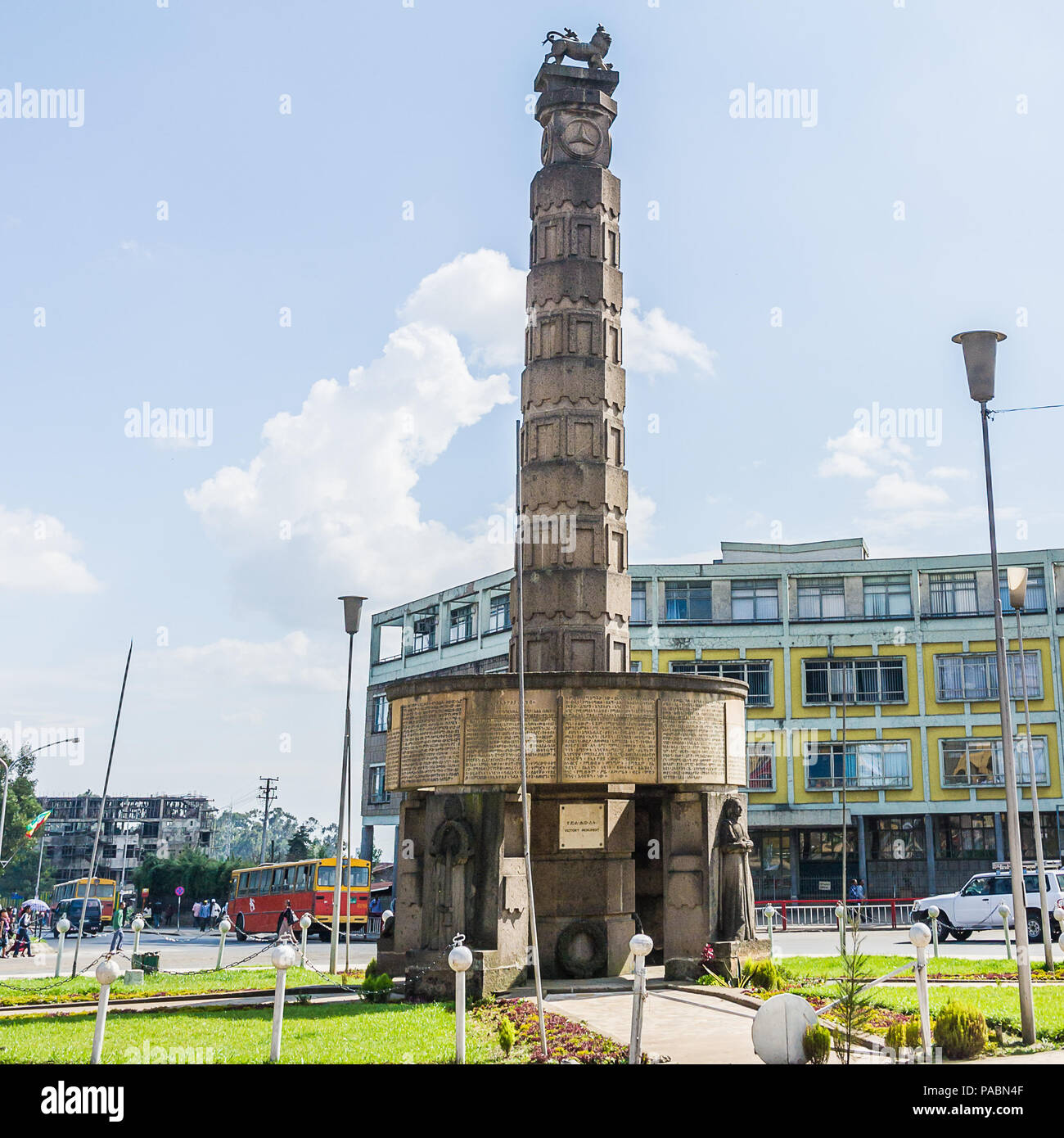 ADDIS ABABA, ETHIOPIA - SEP 29, 2011: Monument on the Meyazia 27 Square ...