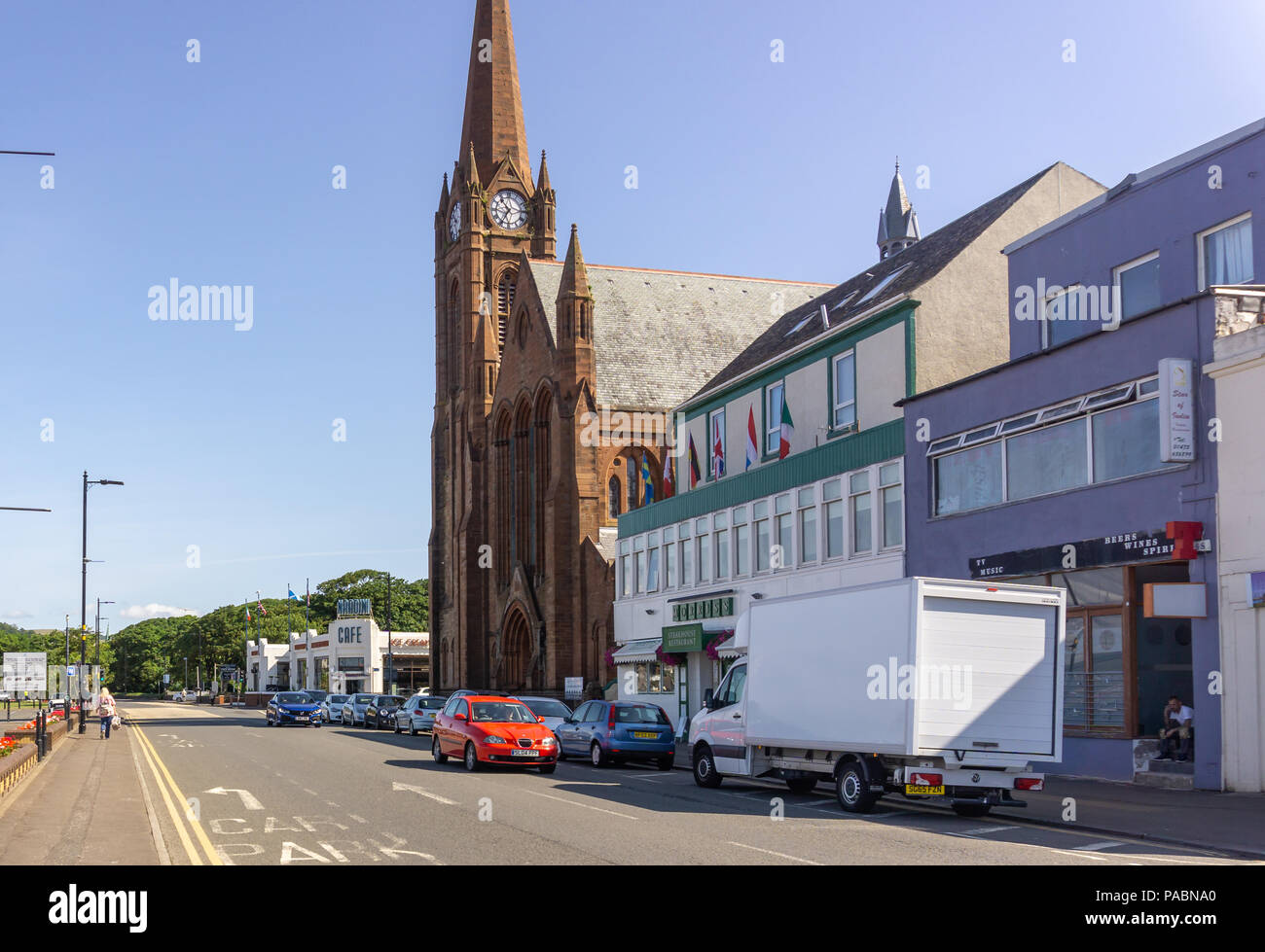 Largs, Scotland, UK - July 19, 2018: Looking along Gallowgate St in ...