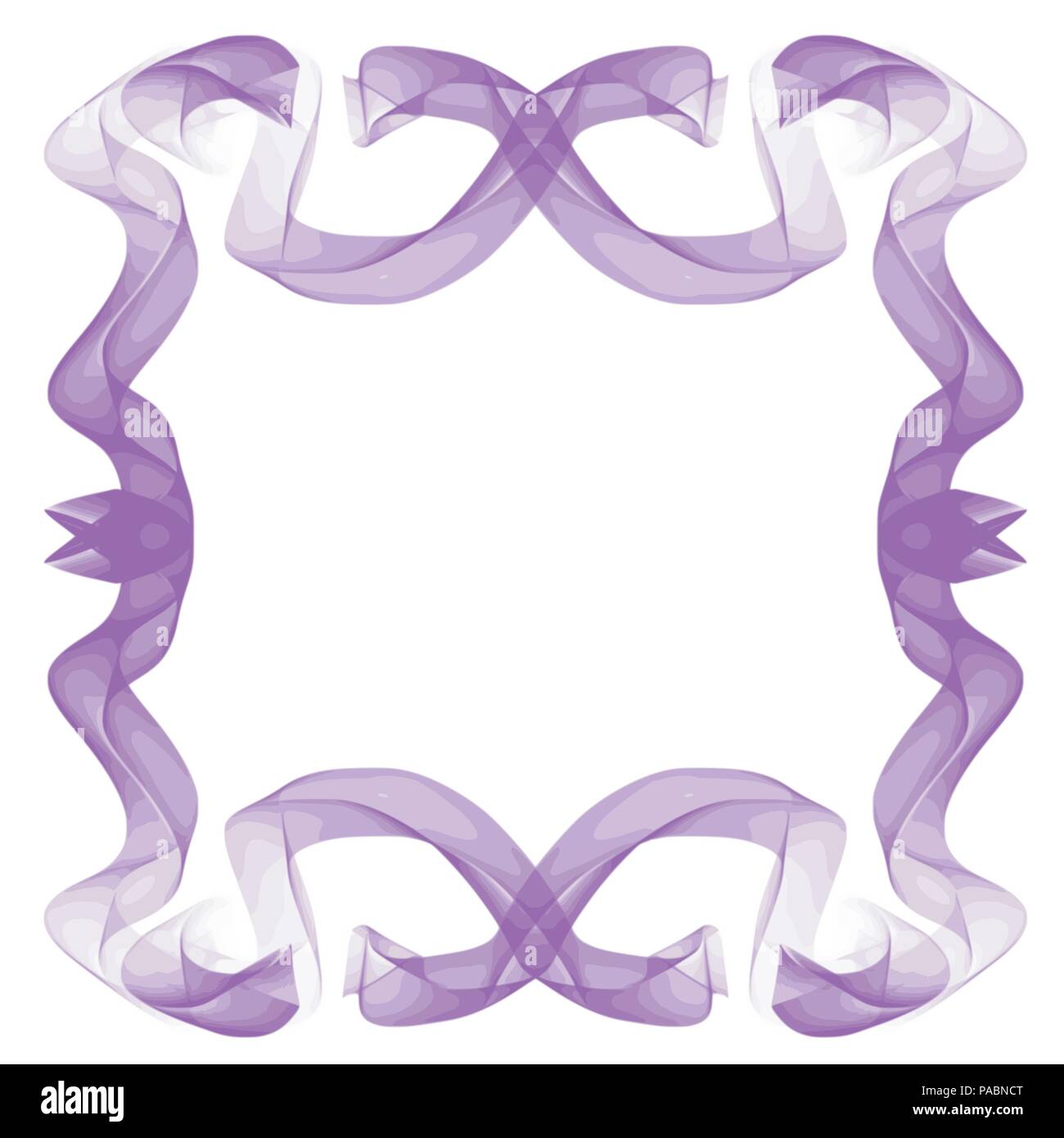 violet watercolor frame border mirror pattern, vector illustration ...