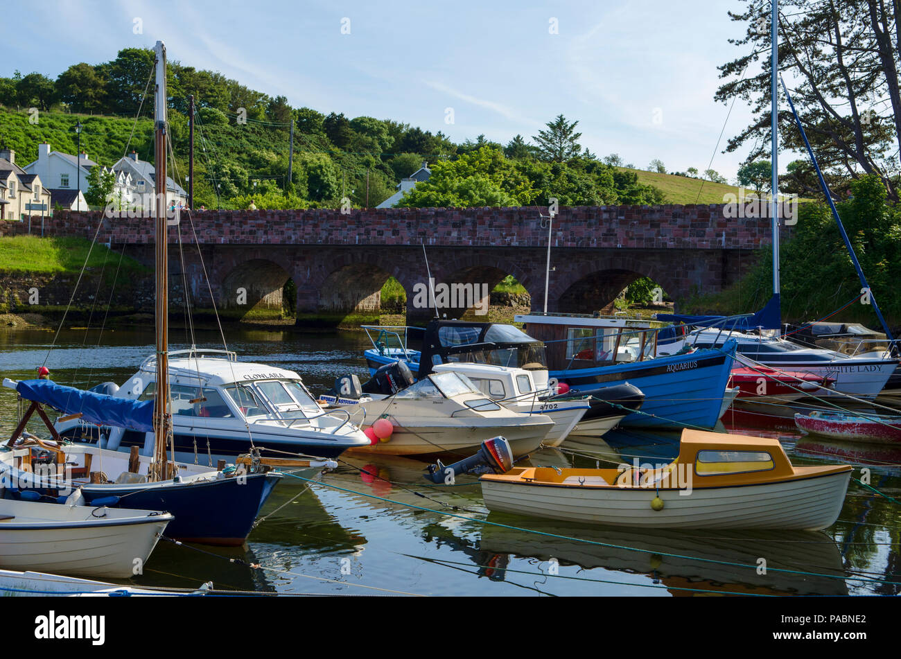 Boats at Cushendun Bridge North Antrim Northern Ireland Stock Photo - Alamy