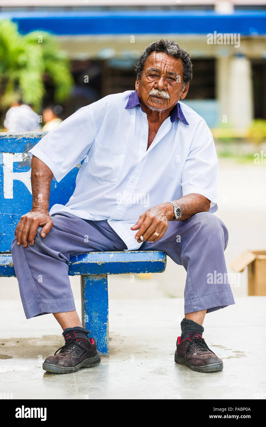 SAN JOSE, COSTA RICA - JAN 6, 2012: Unidentified Costa Rican man with ...